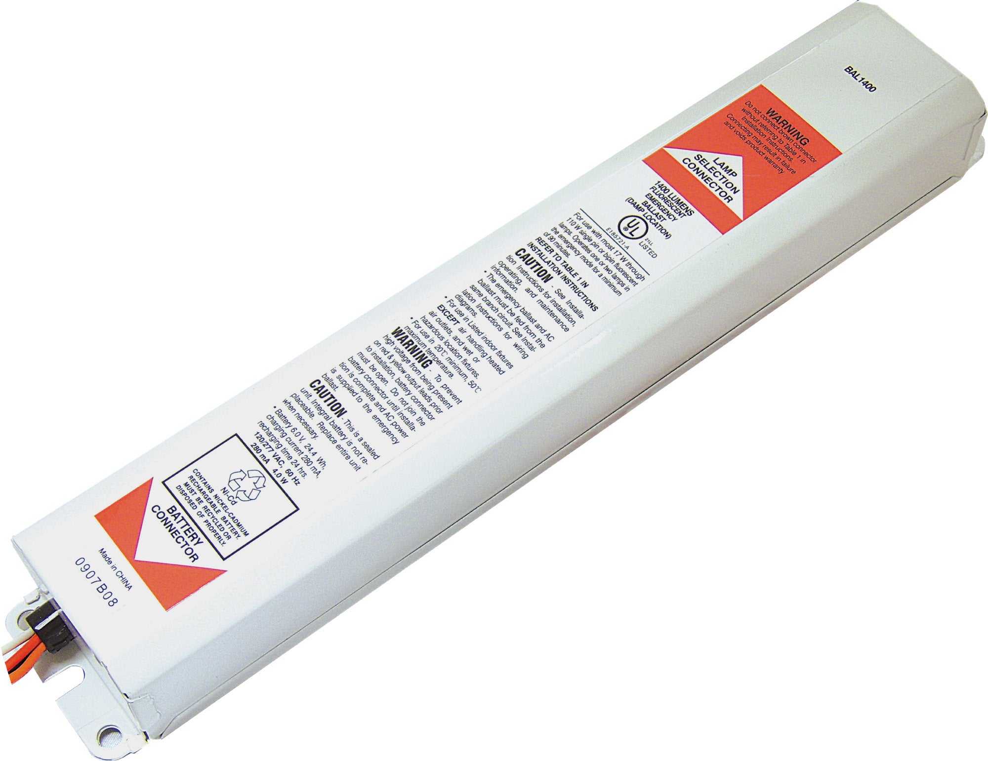 Fluorescent Emergency Ballast – 1400 Lumens, UL 924, Time Delay – Emergency Lights Co.