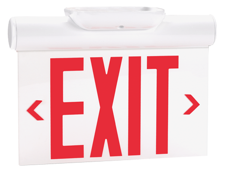 Edge Lit Led Exit Sign W Battery Backup Single Face