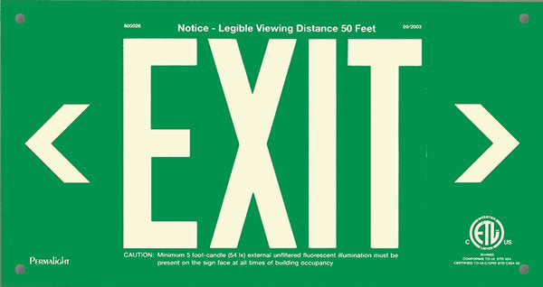 Non-Electric Exit Signs – Photoluminescent & Tritium Options ...